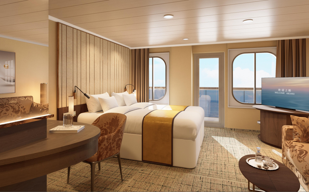 第二艘国产大型邮轮爱达·花城号完成坞内起浮_人民日报